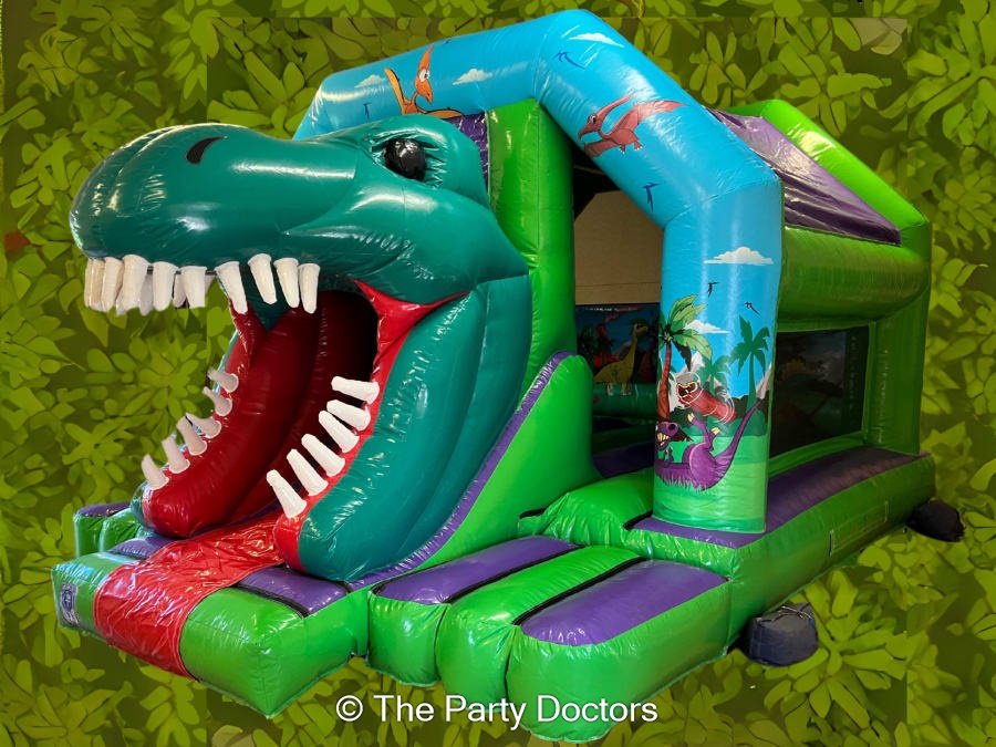3D Dinosaur Bouncy Castle & Slide Combi - Bouncy Castle, Assault ...